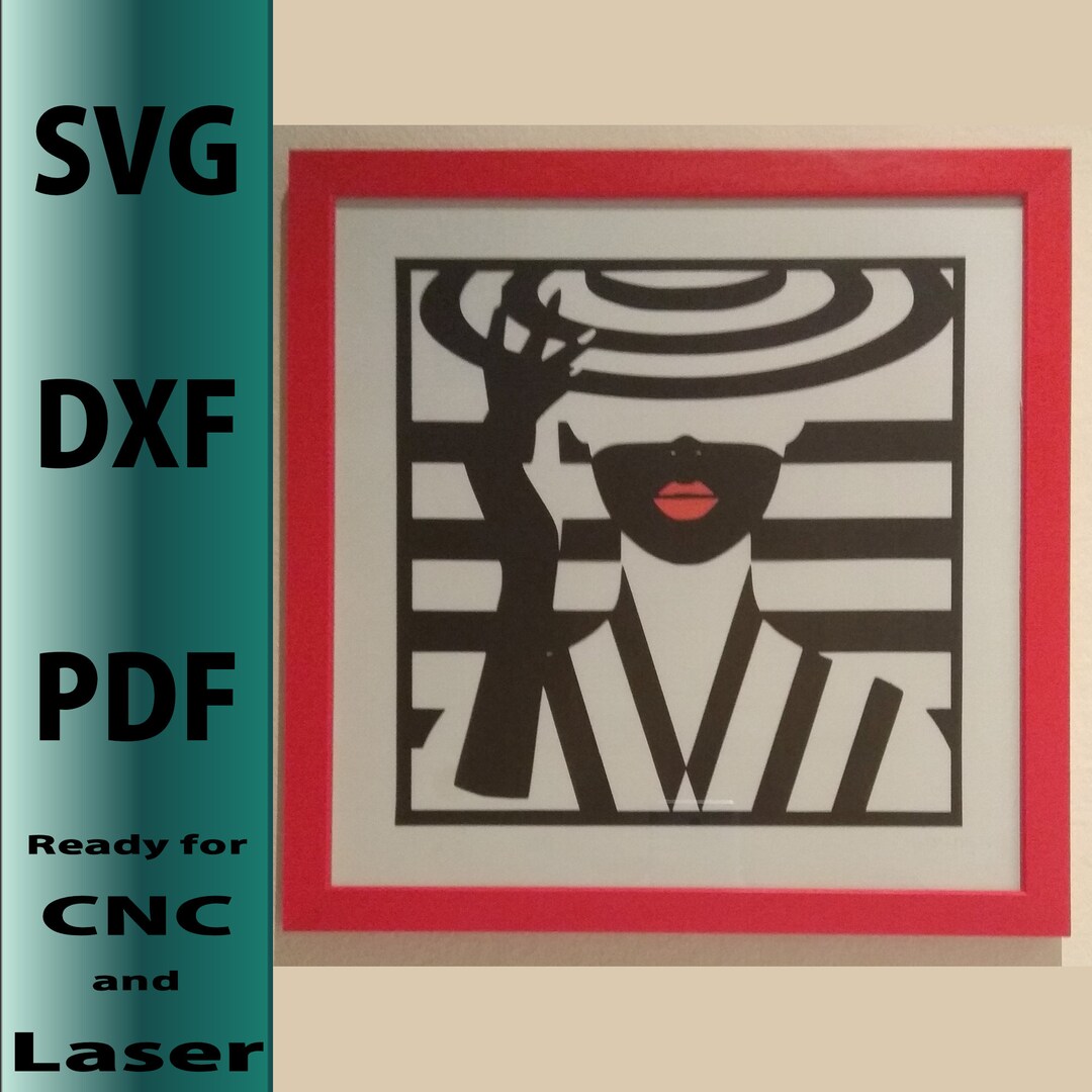 Svg Dxf Pdf Ready for CNC and Laser Woman With Hat - Etsy