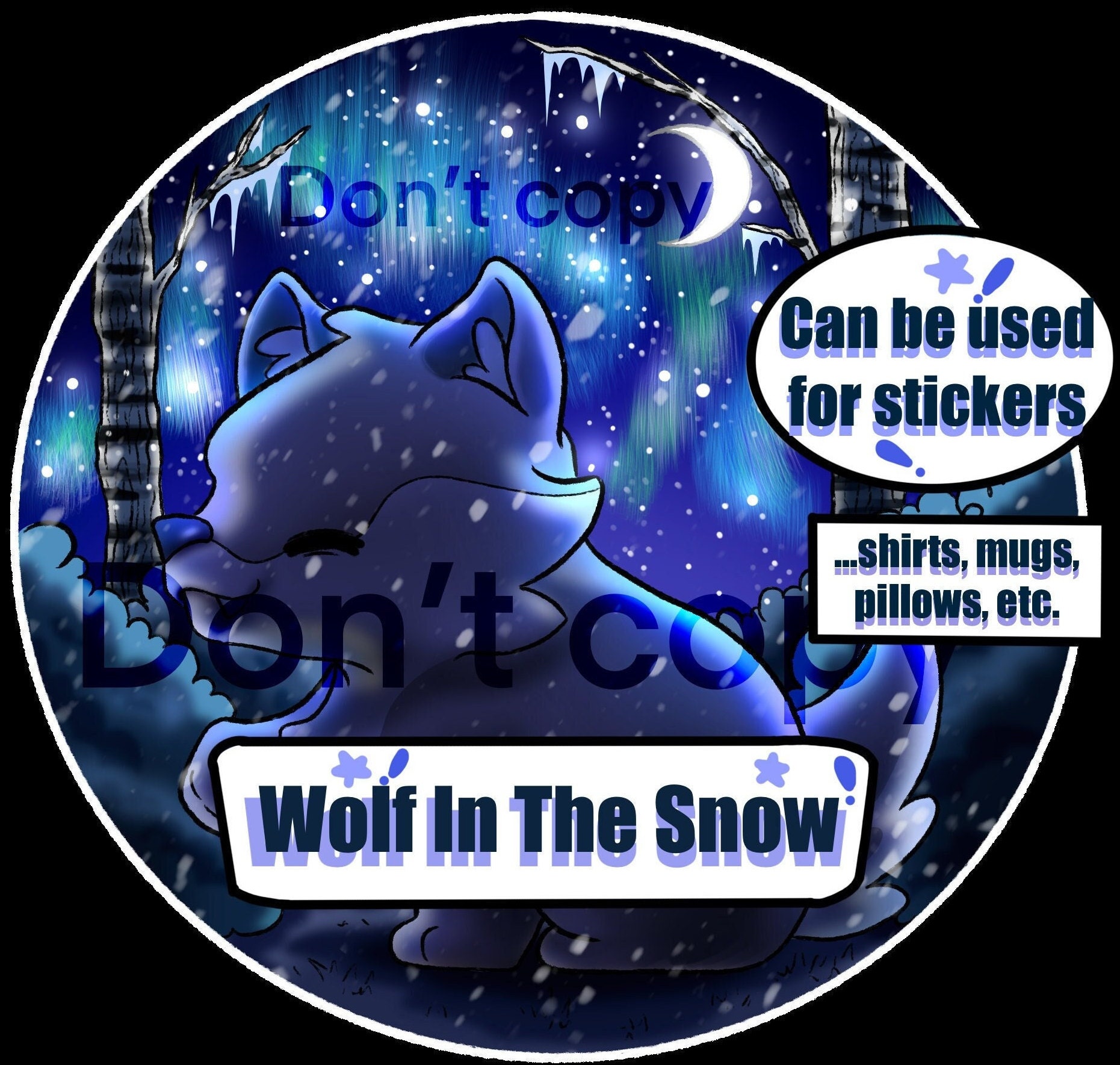Chibi Wolf in the Snow-digital PNG - Etsy