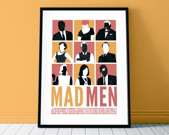 Mad Men Illustrated Poster Art Print | Etsy
