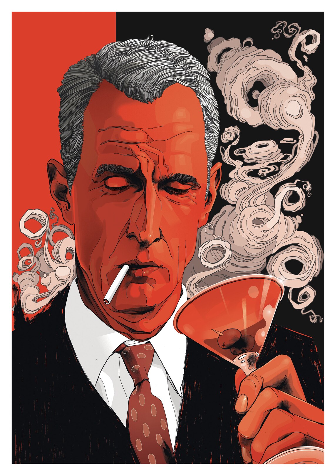 Roger Sterling Mad Men Portrait Print - Etsy