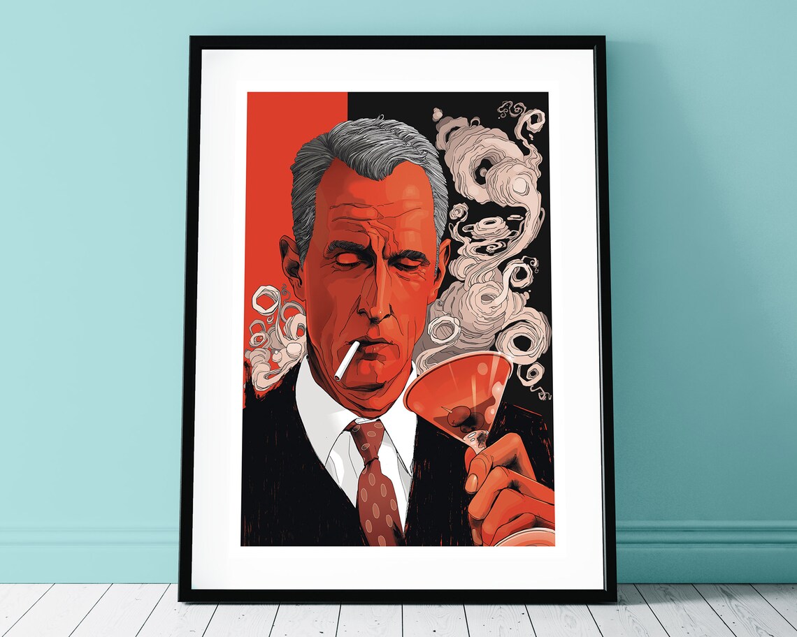 Roger Sterling Mad Men Portrait Print - Etsy