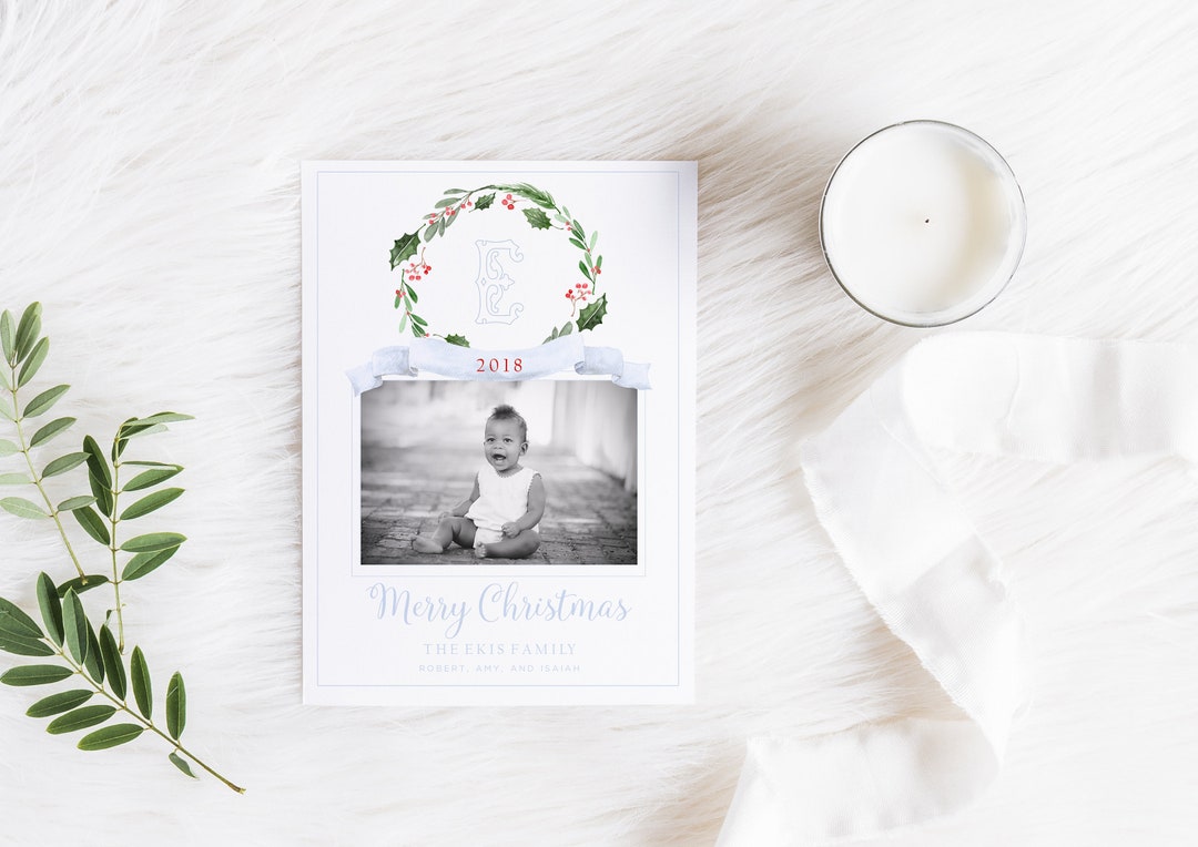 Christmas Card, Watercolor Christmas Card, Holiday Card, Digital ...