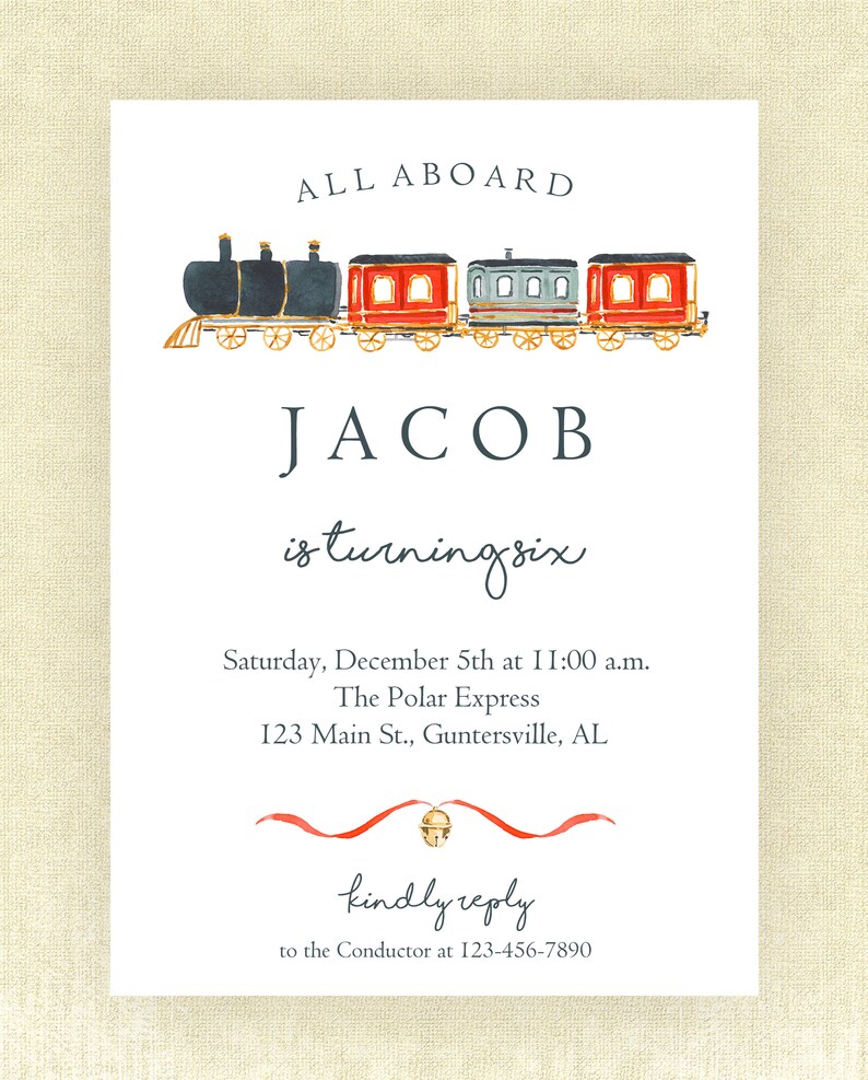 Polar Express Invitation Train Invitation Polar Express - Etsy
