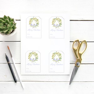 Watercolor Christmas Gift Tags, Digital Gift Tag, Printable Christmas ...