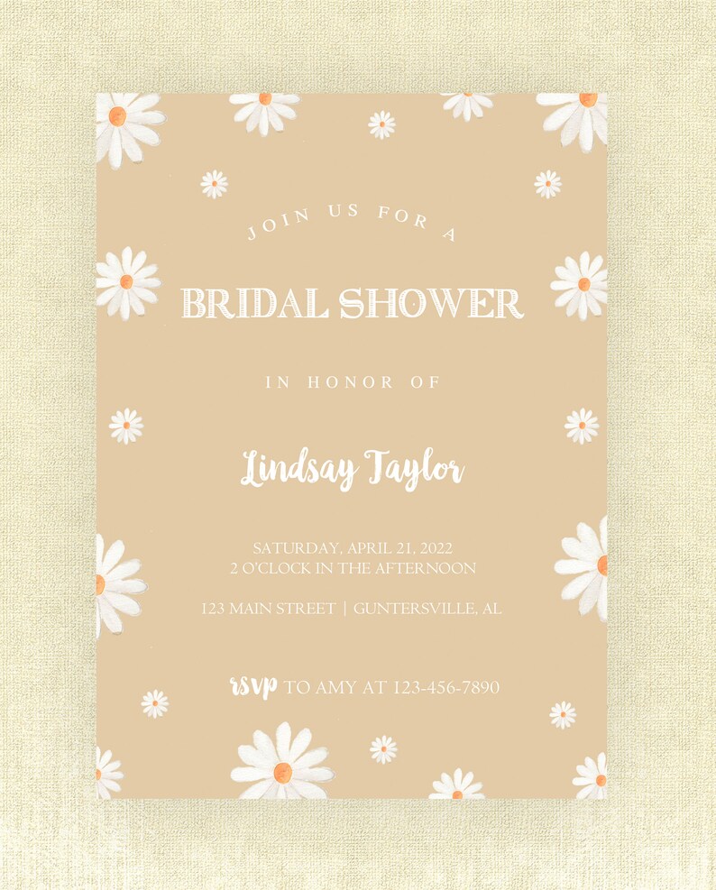 Daisy Shower Invitation Watercolor Daisy Invitation Daisy - Etsy