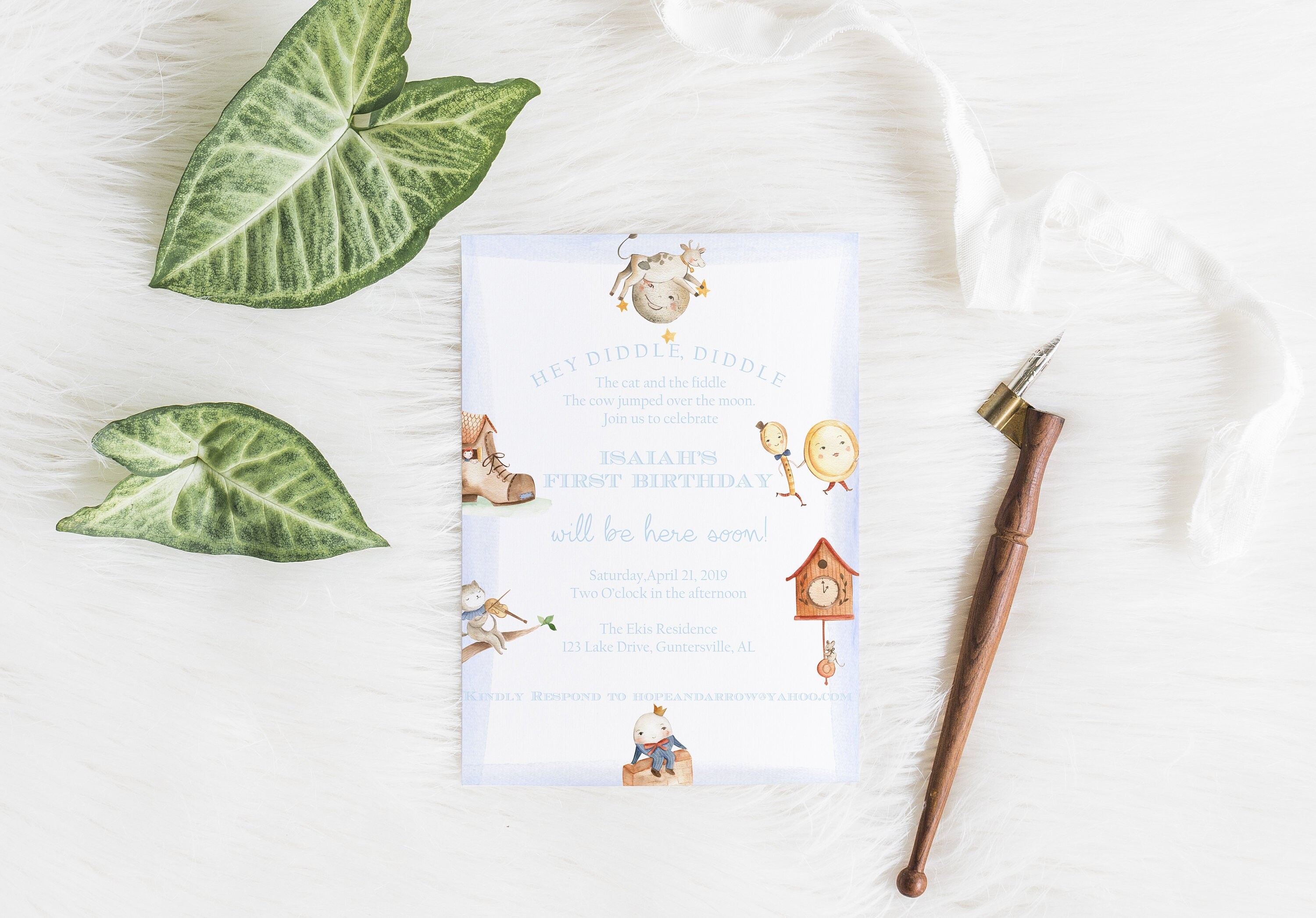 Watercolor Nursery Rhyme Invitation Nursery Rhyme Birthday - Etsy