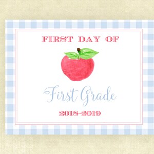 First Day of School Sign, Digital Print, First Day of First Grade Sign ...