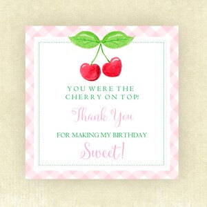 Cherry Favor Tag, Watercolor Cherry, Watercolor Cherry Favor Tag ...
