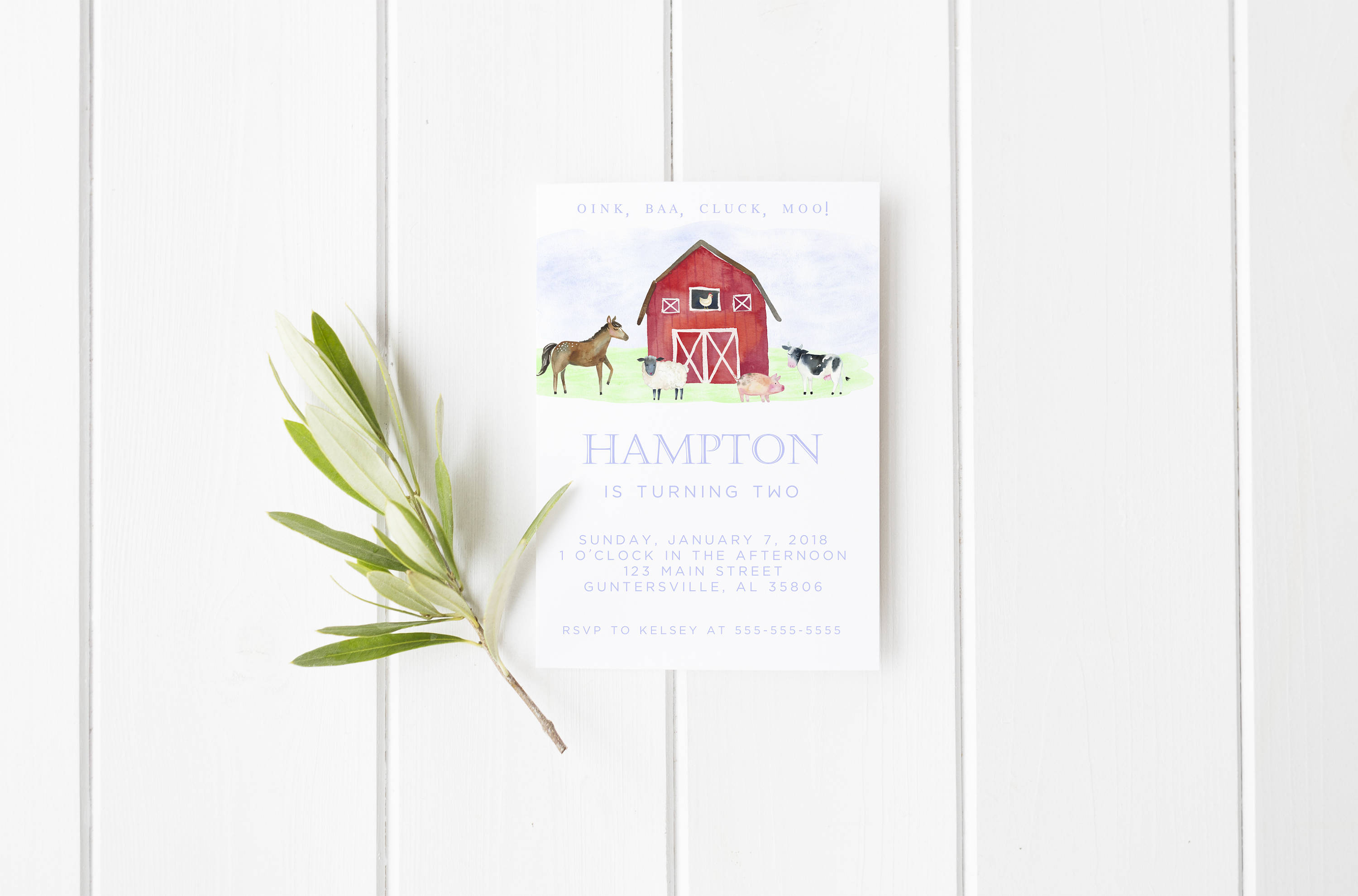 Watercolor Farm Invitation Farm Invitation Farm Birthday | Etsy