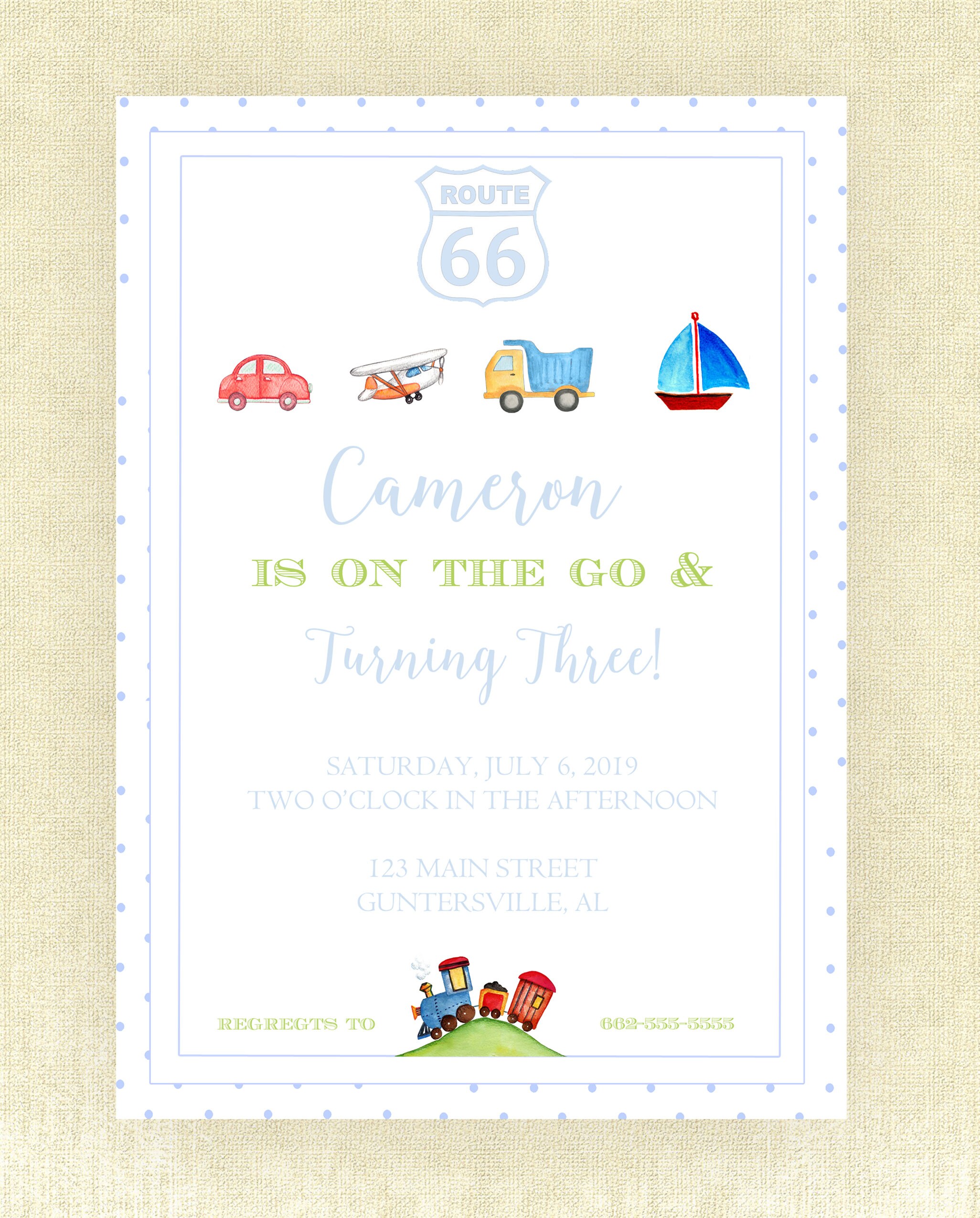 Transportation Invitation Watercolor Transportation - Etsy