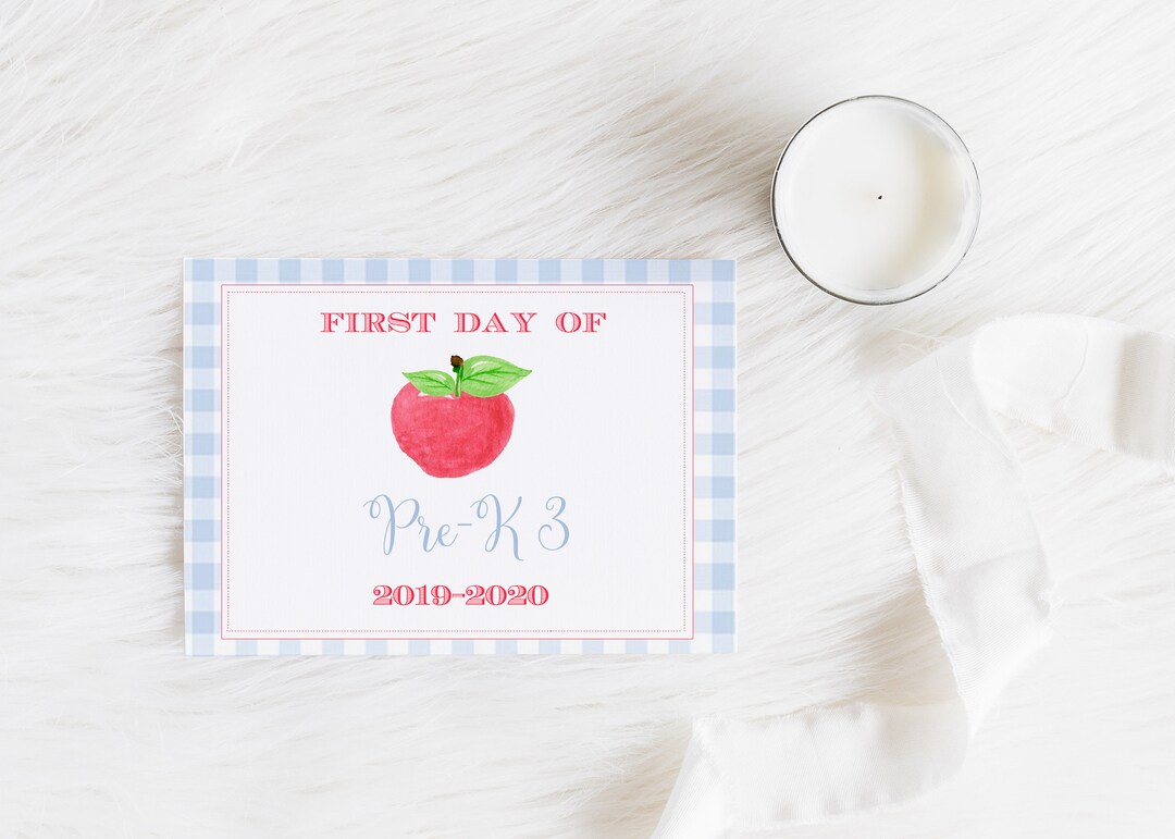 First Day of School Sign, Digital Print, First Day of Pre-k3 Sign ...
