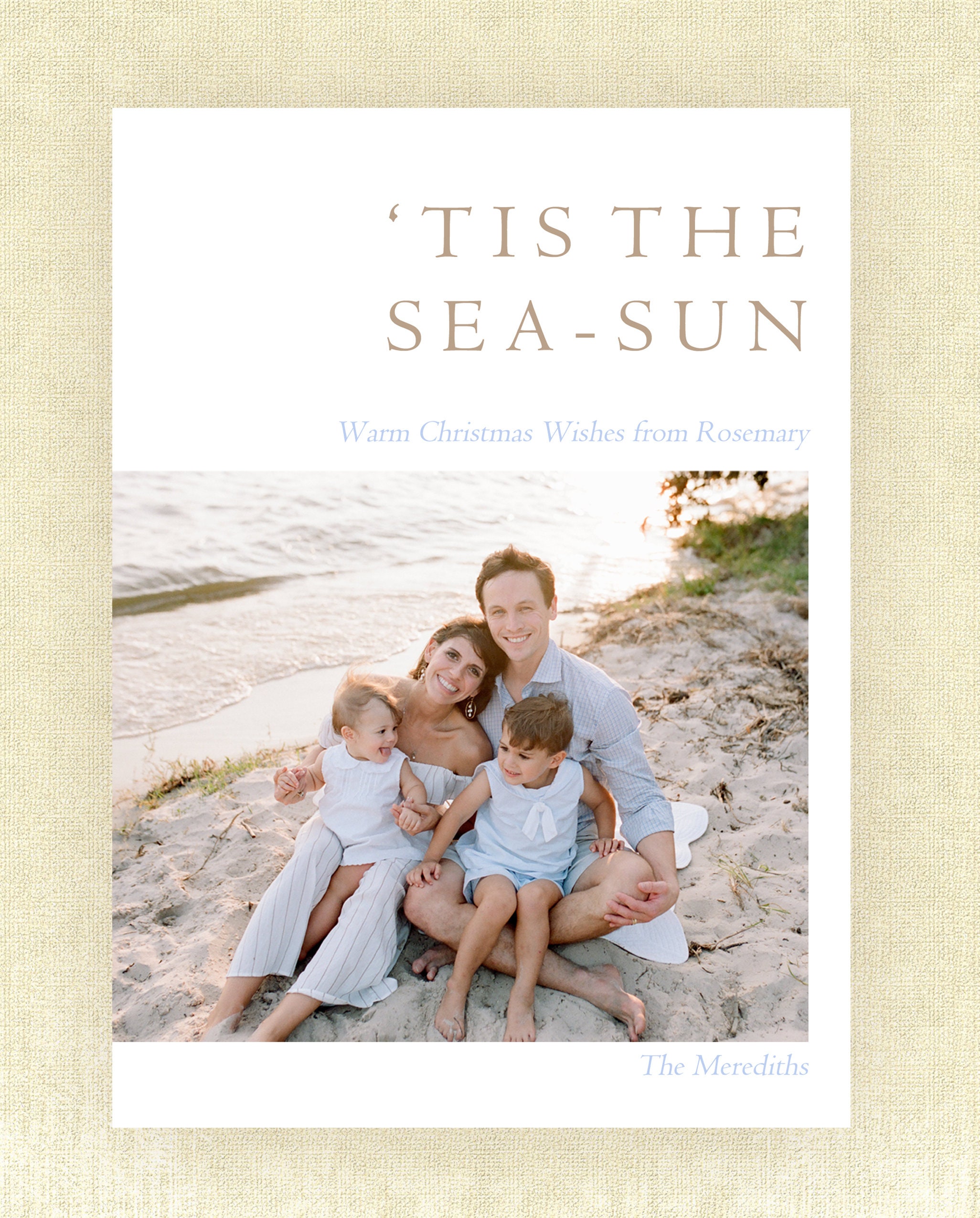 Beach Christmas Card, Tis the Sea Sun Holiday Cards, Christmas Card ...