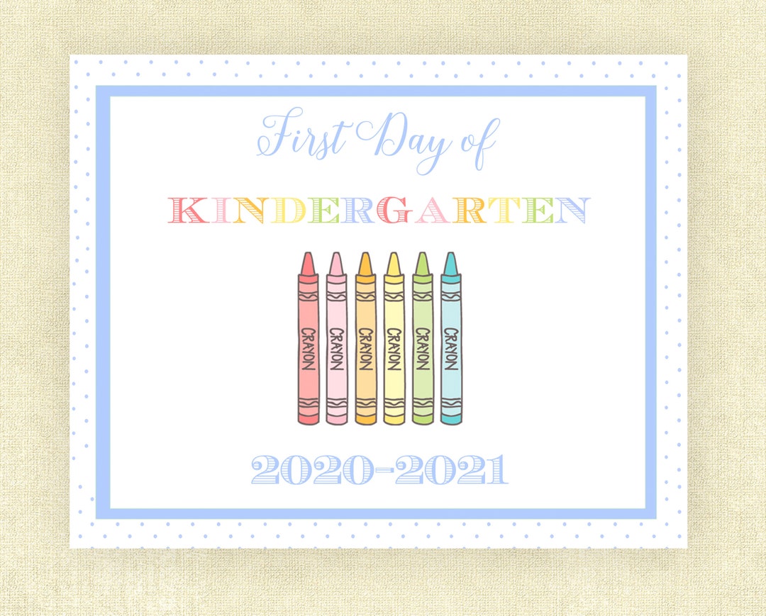Watercolor First Day of School Sign, Digital Print, Back to School Sign ...