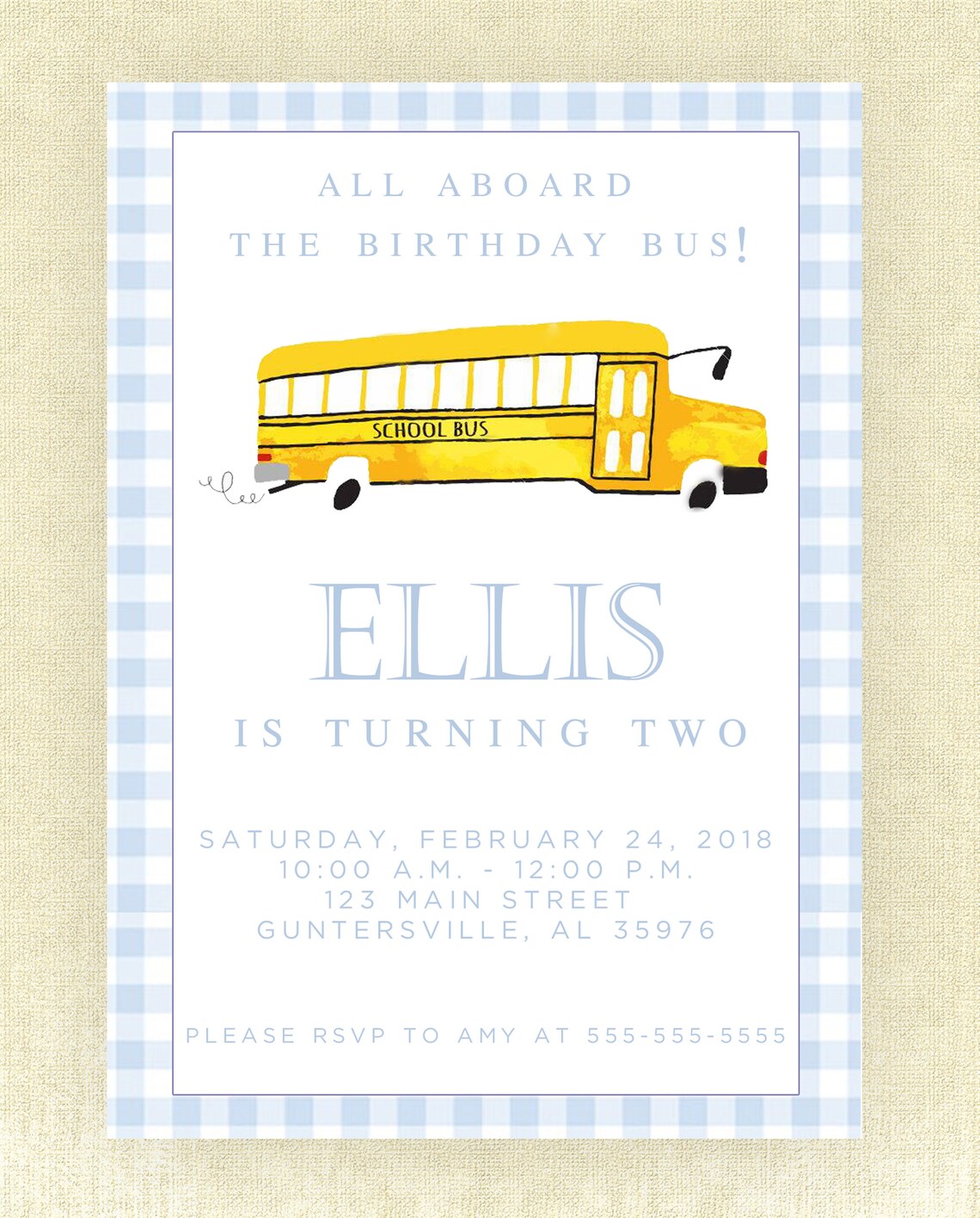 School Bus Birthday Invitation School Bus Birthday Party - Etsy
