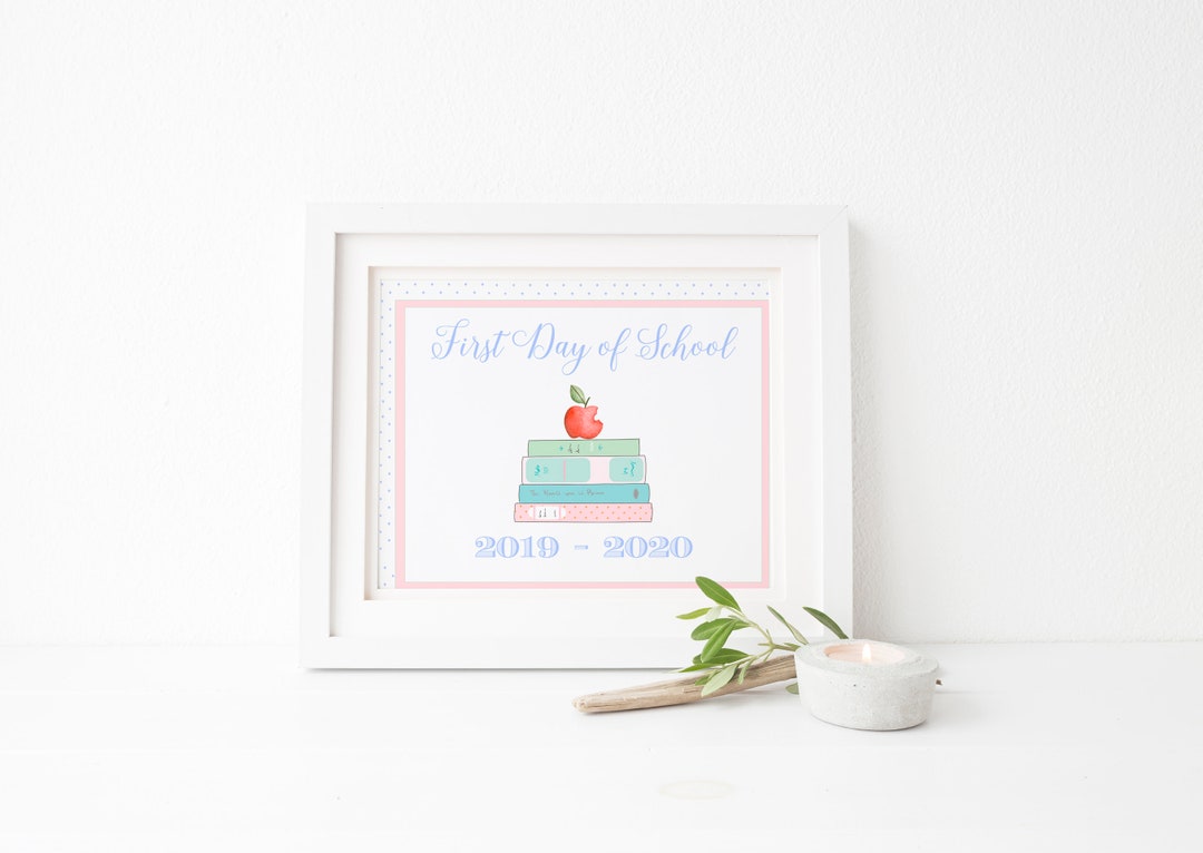 First Day of School Sign, Digital Print, First Day of Kindergarten Sign ...