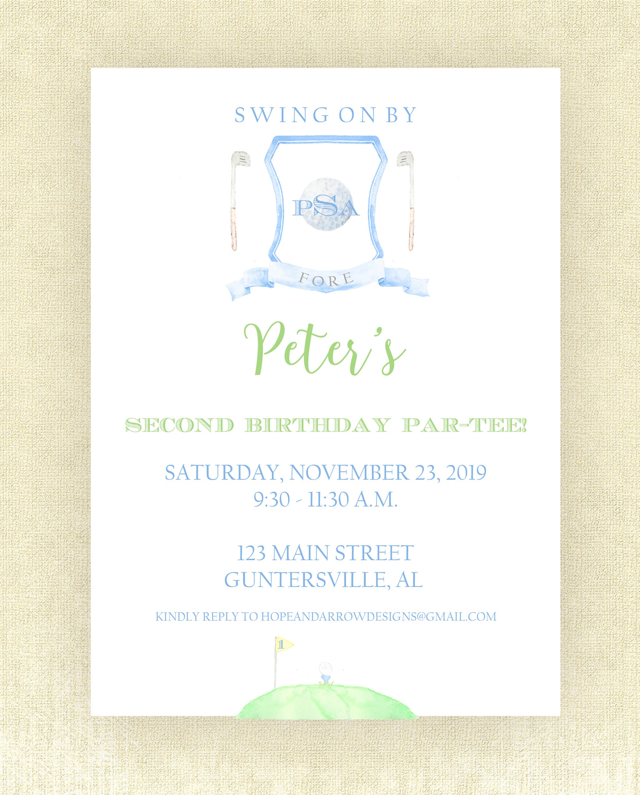 Golf Birthday Invitation Golf Invitation Golf Party | Etsy