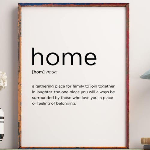 Home Definition Printable Art Home Decor Wedding Gift - Etsy