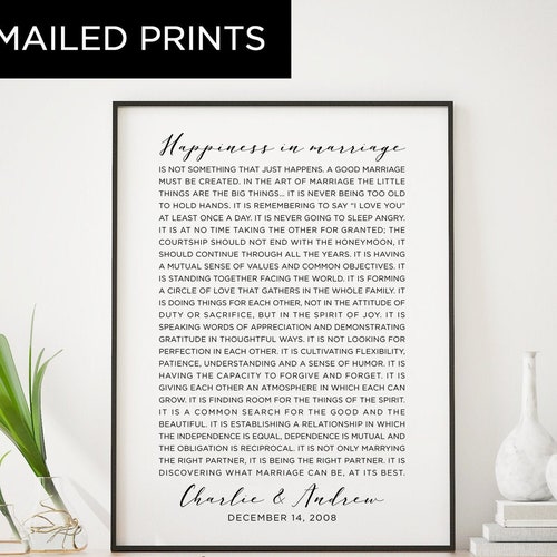 Personalized the ART of MARRIAGE Poem Print Framed Art Print - Etsy