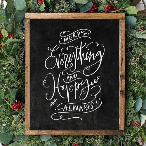 Christmas Printable Merry Everything and Happy Always | Etsy