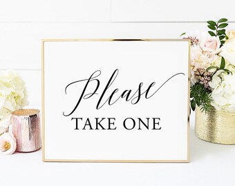 Wedding Please Take One Sign Printable, Please Take One, Wedding Sign ...