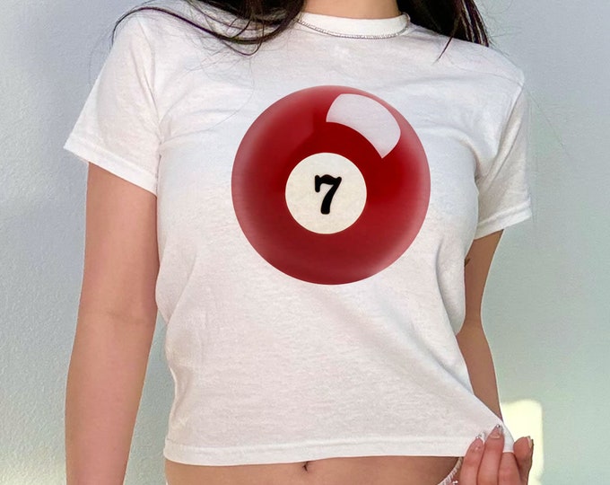 Lucky 7 Ball Graphic Baby Tee - Etsy Australia