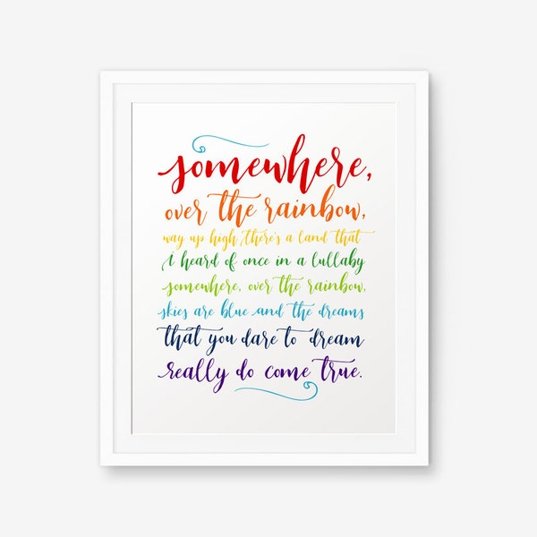 Somewhere Over the Rainbow - Etsy
