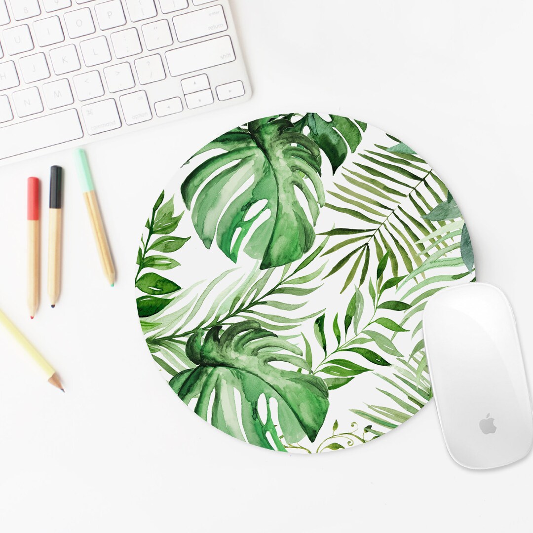 Wild Leaf Mouse Pad Office Decor Round or Rectangle - Etsy
