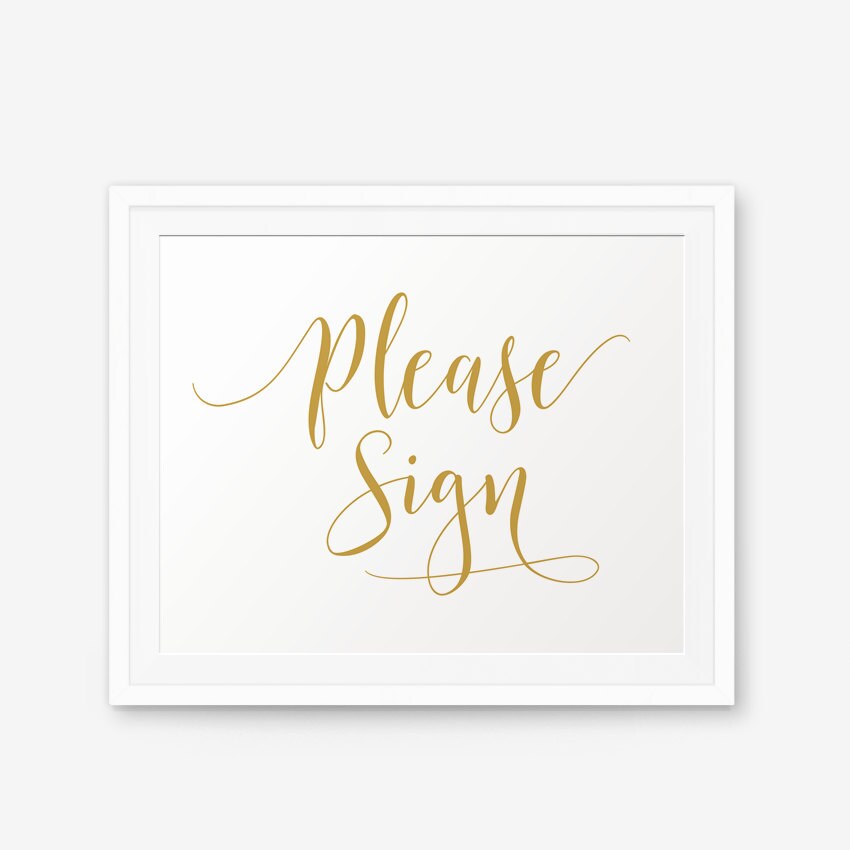Wedding Please Sign Printable, Wedding Guest Book Sign Printable ...