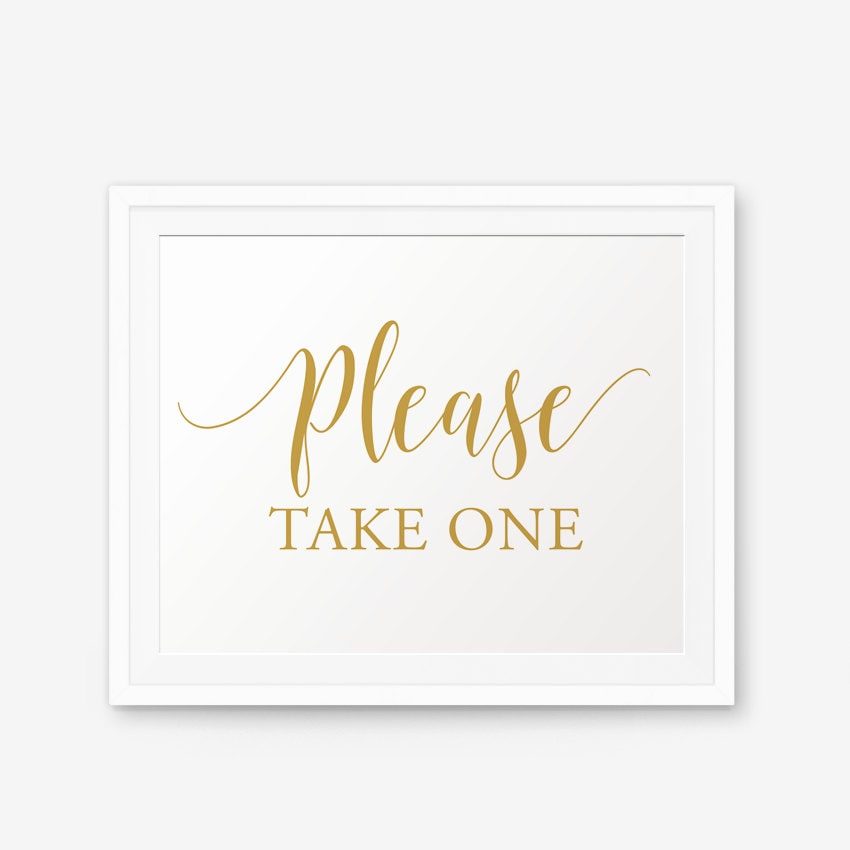 Wedding Please Take One Sign Printable Please Take One - Etsy