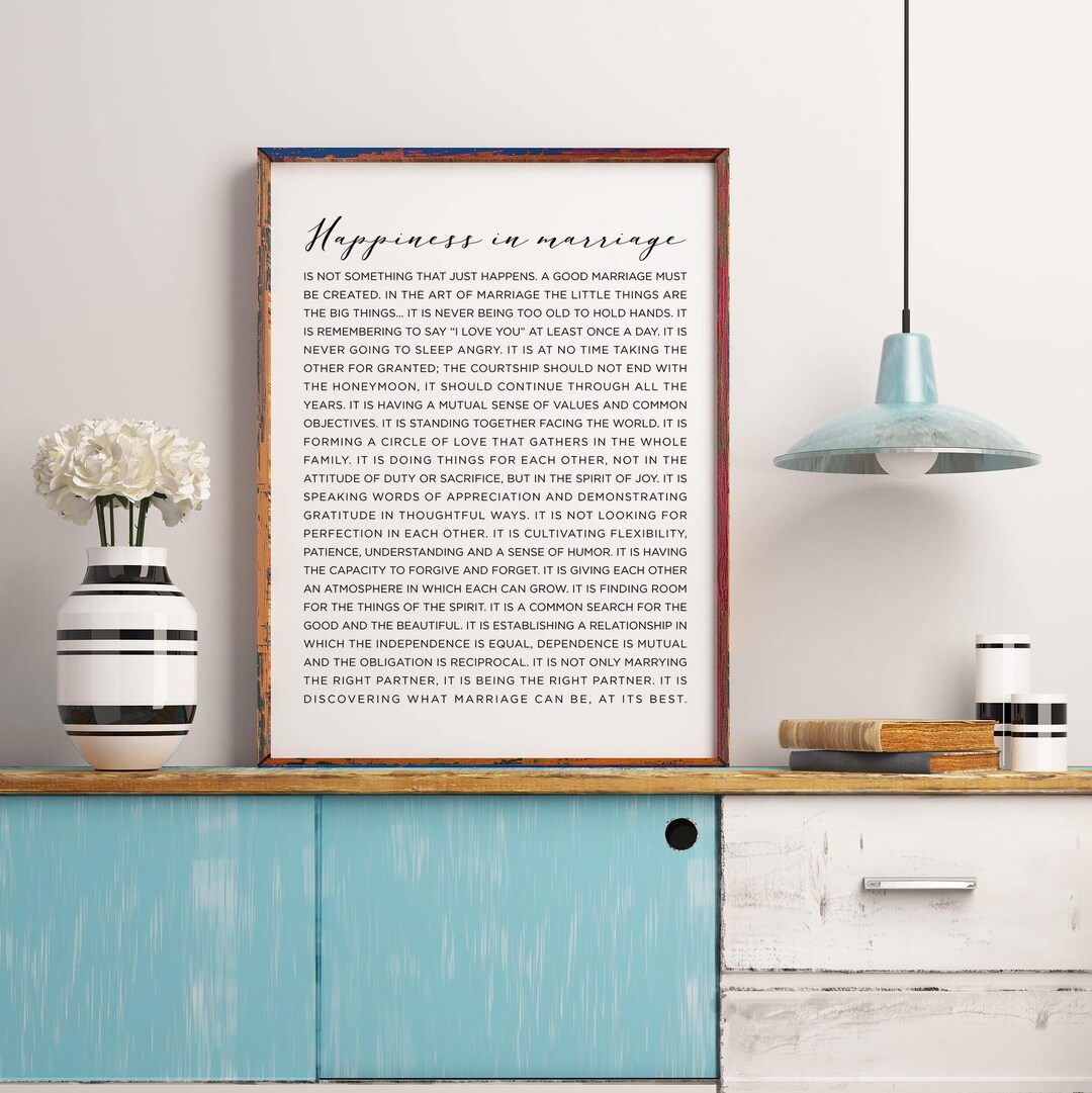 The ART of MARRIAGE Poem Printable, Anniversary Gift, Wedding Gift ...
