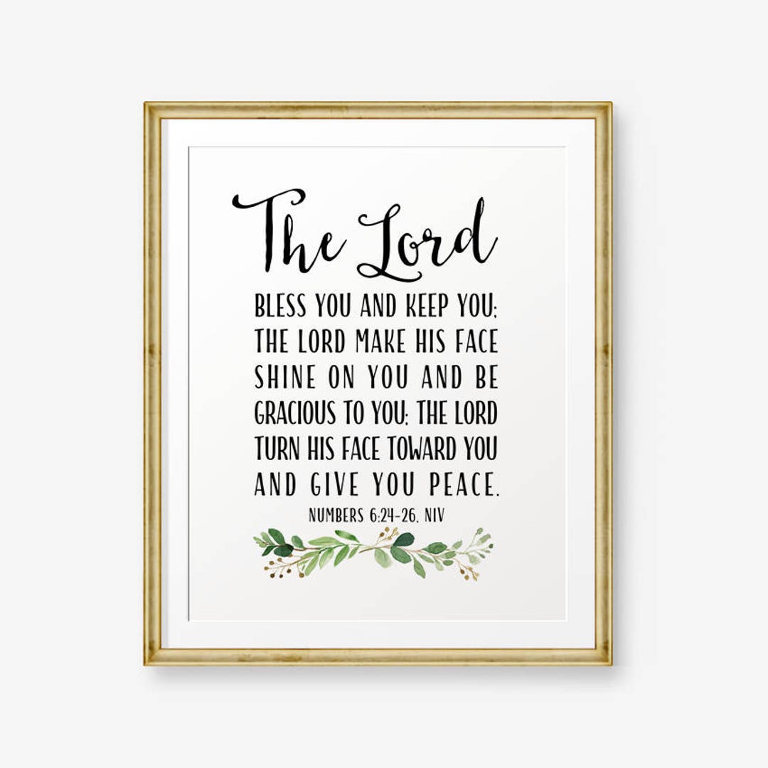 The Lord Bless You and Keep You Printable, Numbers 6:24-26, Bible Verse Printable Art, Nursery ...
