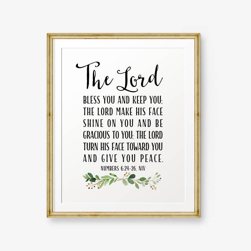 The Lord Bless you and keep you Printable Numbers 6:24-26 | Etsy