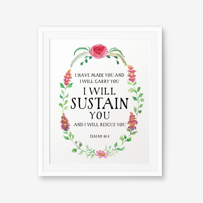 Versículo de la Biblia imprimible Isaías 46:4 ... Te - Etsy México