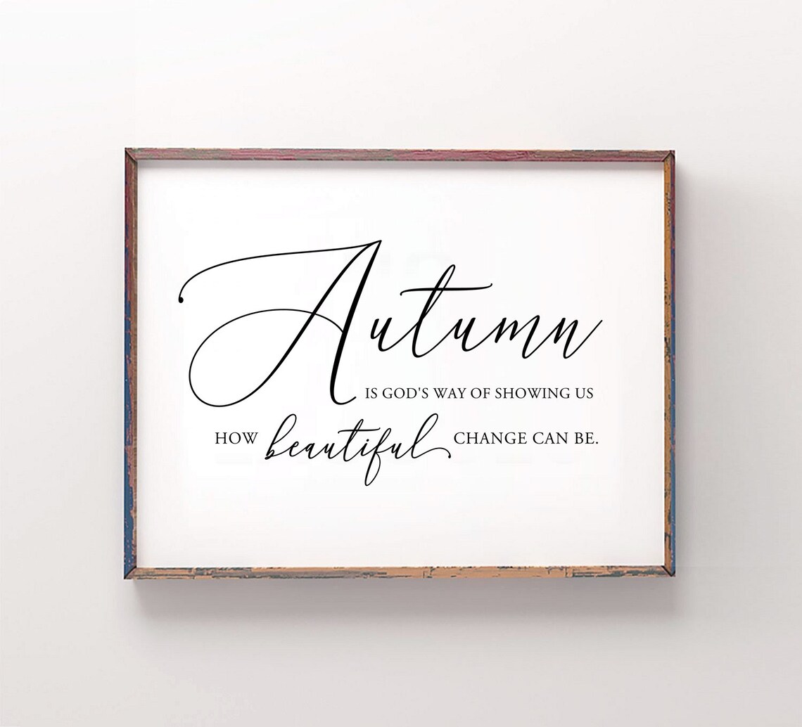 Fall Autumn Sign Printable Thanksgiving Decor Autumn Art - Etsy