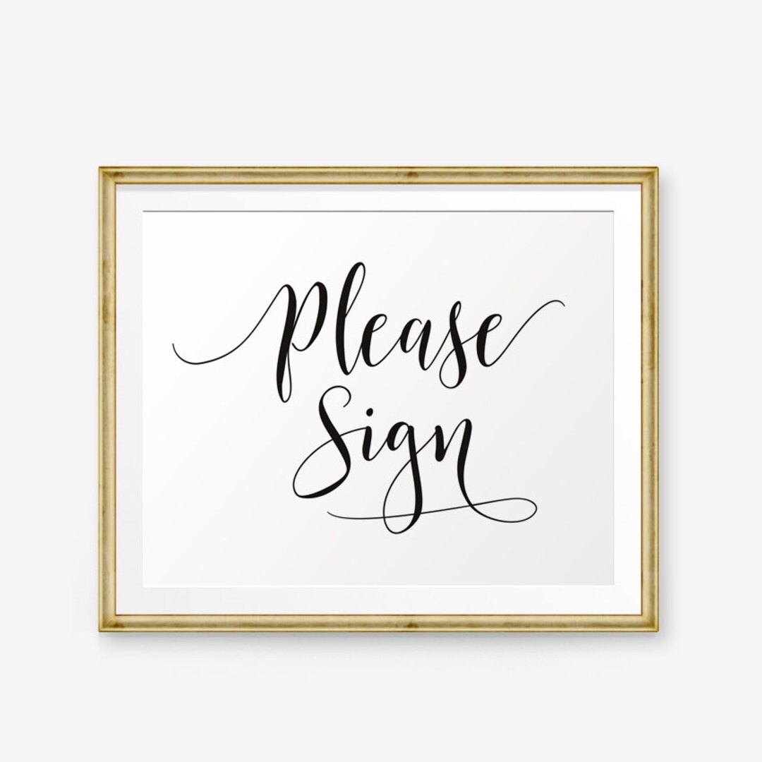 Wedding Please Sign Printable, Wedding Guest Book Sign Printable ...