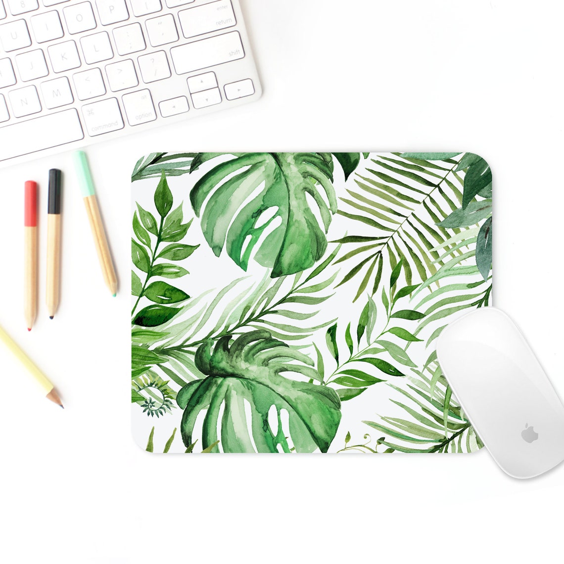 Wild Leaf Mouse Pad Office Decor Round or Rectangle | Etsy