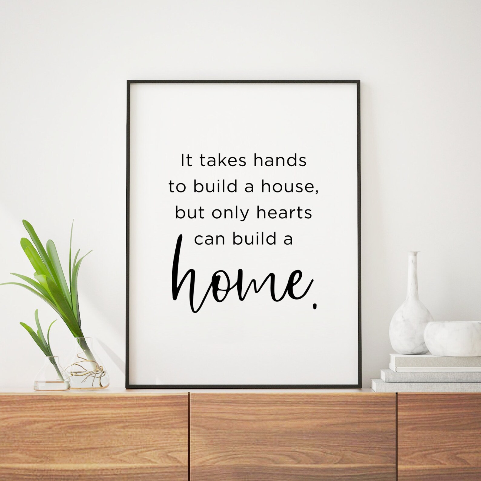 It Takes Hands to Build a House Printable Home Wall Decor | Etsy