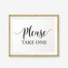 Wedding Please Take One Sign Printable, Please Take One, Wedding Sign ...