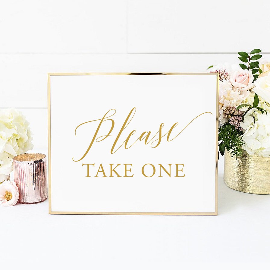 Wedding Please Take One Sign Printable Please Take One | Etsy