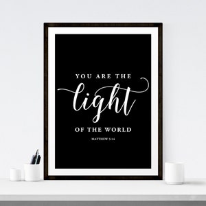 You are the Light of the World Matthew 5:14 Bible Verse | Etsy