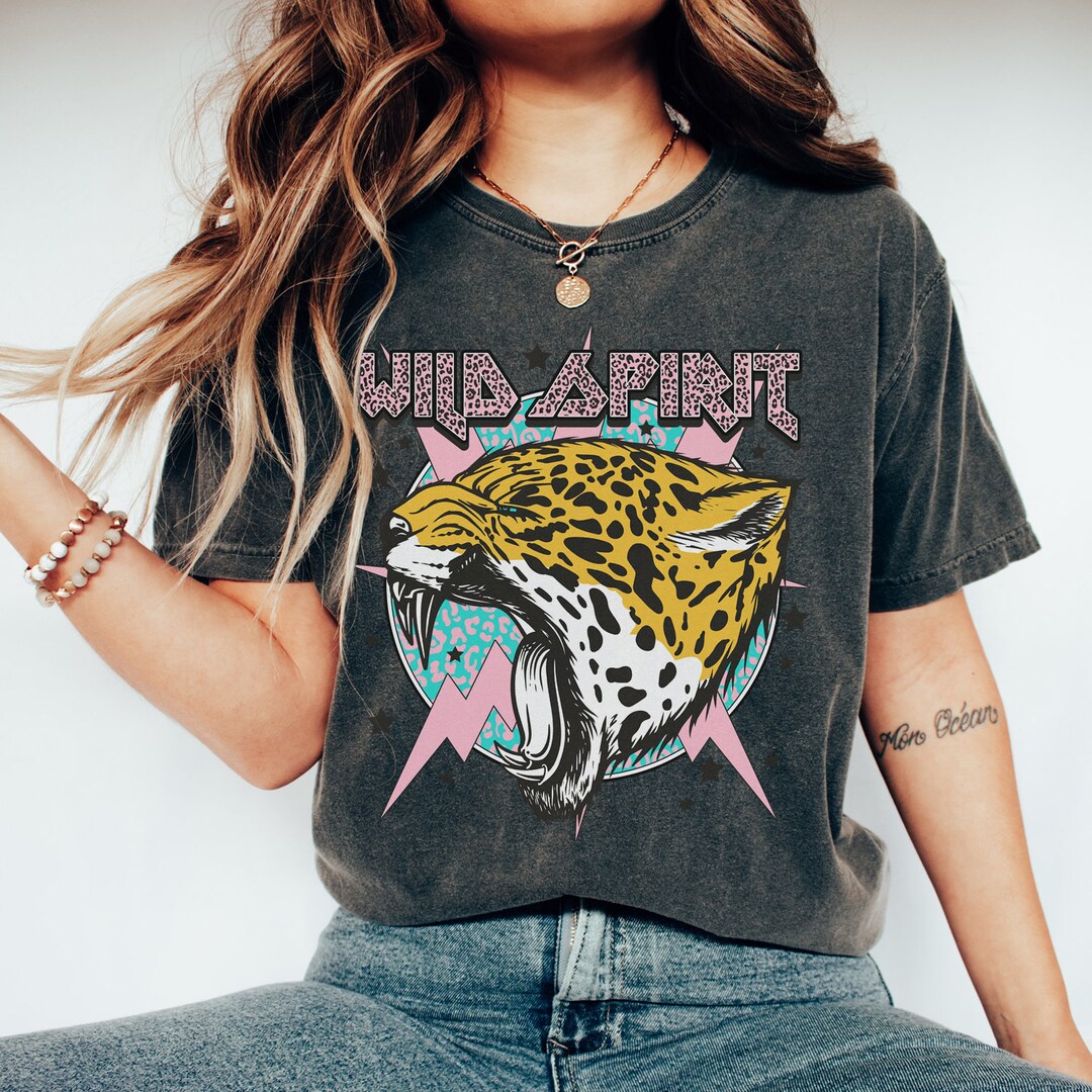 Wild Spirit Shirt, Comfort Colors Shirt, Oversized T-shirt, Leopard ...