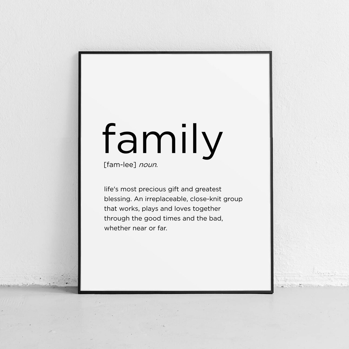 Family Definition Printable Art Home Decor Wedding Gift | Etsy