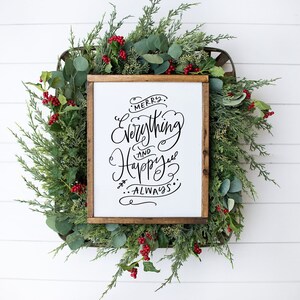 Christmas Printable Merry Everything and Happy Always | Etsy