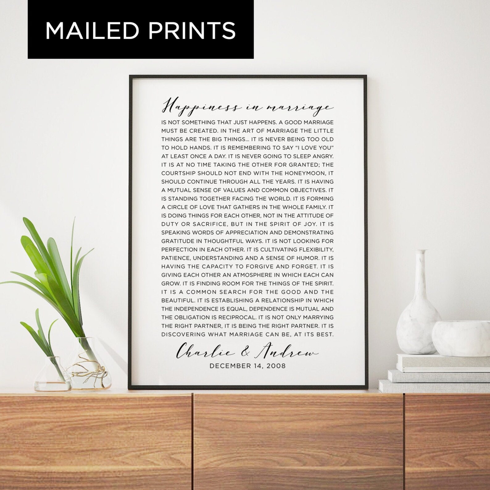 Personalized the ART of MARRIAGE Poem Print Framed Art Print - Etsy