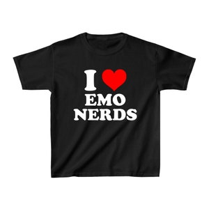 I Love Emo Nerds 90s Baby Tee, I Love Emo Nerds Shirt, Women's Fitted ...