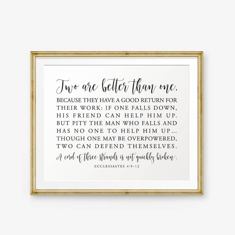 Wedding Bible Verse Printable Two Are Better Than One... - Etsy