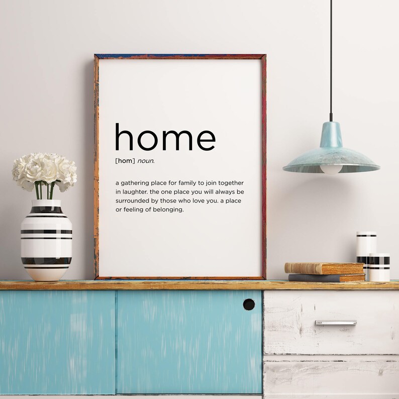 Home Definition Printable Art Home Decor Wedding Gift - Etsy