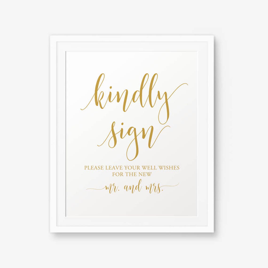 Wedding Kindly Sign Printable Wedding Guest Book Sign - Etsy