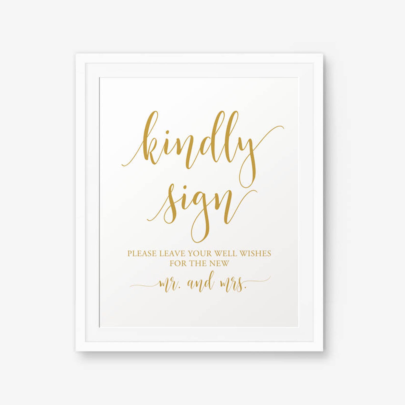 Wedding Kindly Sign Printable Wedding Guest Book Sign - Etsy