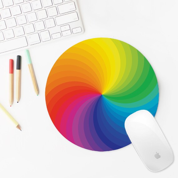 Color Wheel Mouse Pad Office Decor Round Mousepad Teacher - Etsy